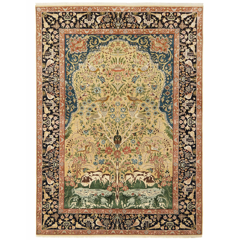Kerman-Laver Tree of Life Design Silk Rug – Brights of Nettlebed