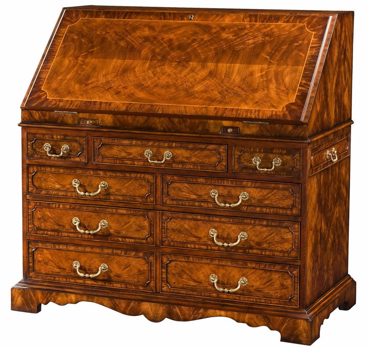 Late Georgian style mahogany bureau desk