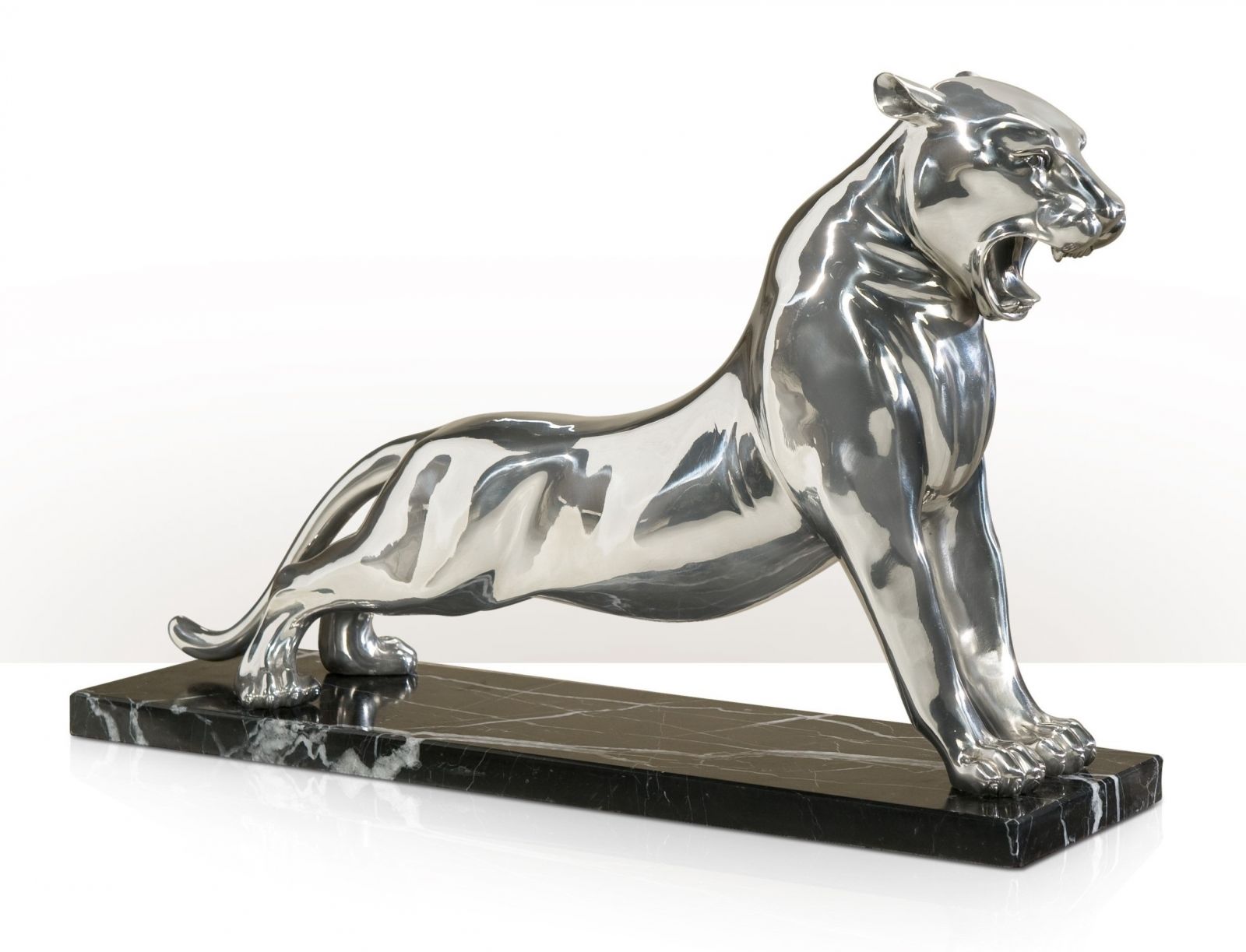 stainless steel sculpture of a roaring panther – Brights of Nettlebed