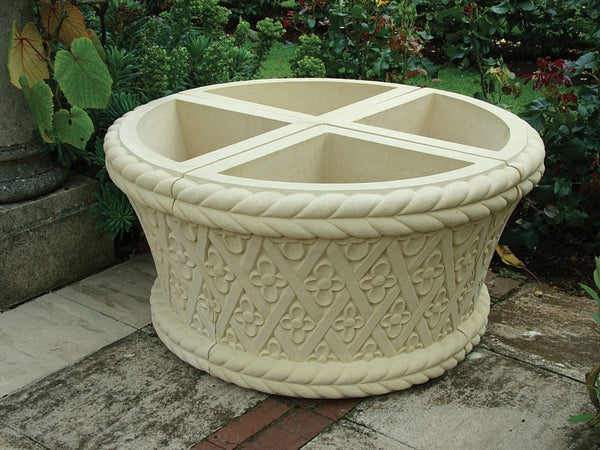 Italian quadrant stone corner planter