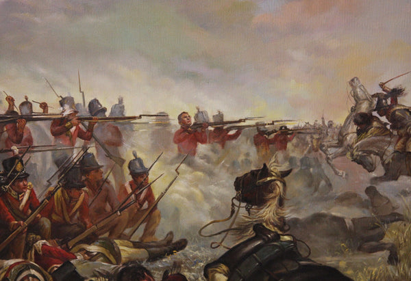 Oil Painting after '28th Regiment at Quatre Bras' in style of Lady But