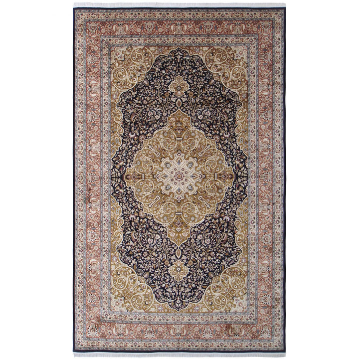 Hand Woven Indian Silk Rug -Tabriz Late 19thC Design