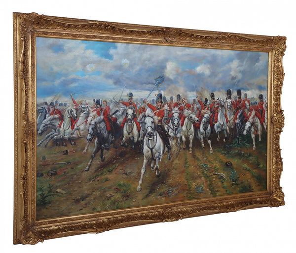 Oil Painting after 'Scotland Forever!' in style of Lady Butler